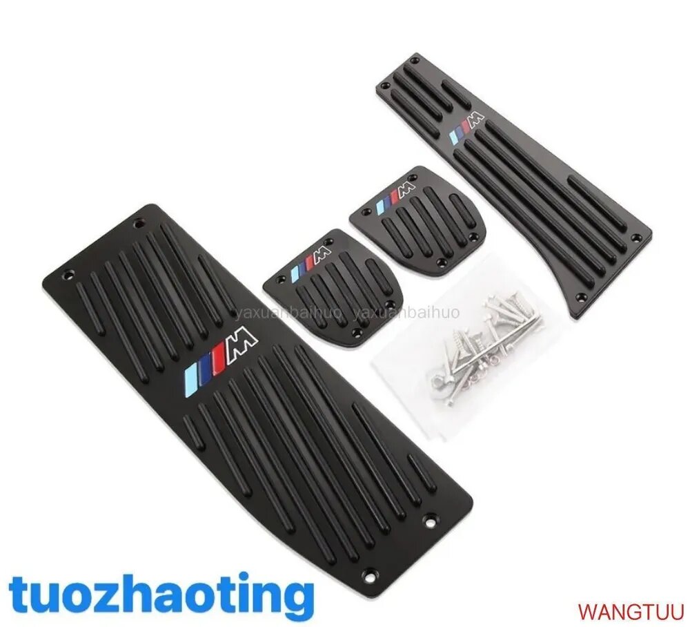 Накладка на автомобиль на педали BMW M, алюминиевые, черные матовые, с противоскользящими вставками