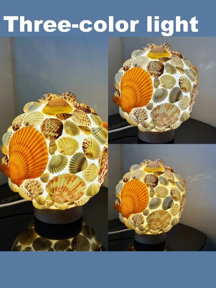 Ночник Ракушка Морской стиль, прикроватный светильник в виде ракушки, для спальни, настольный