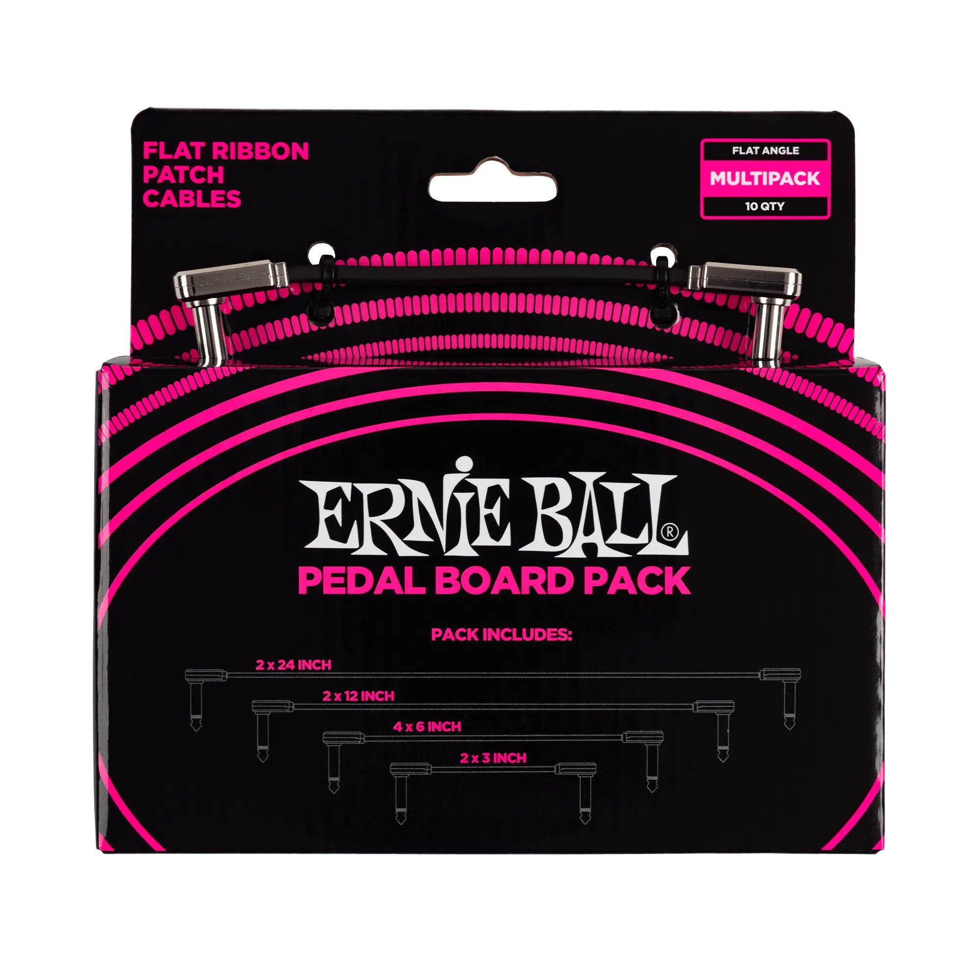 Набор из 10 инструментальных патч-кабелей Ernie Ball 6224