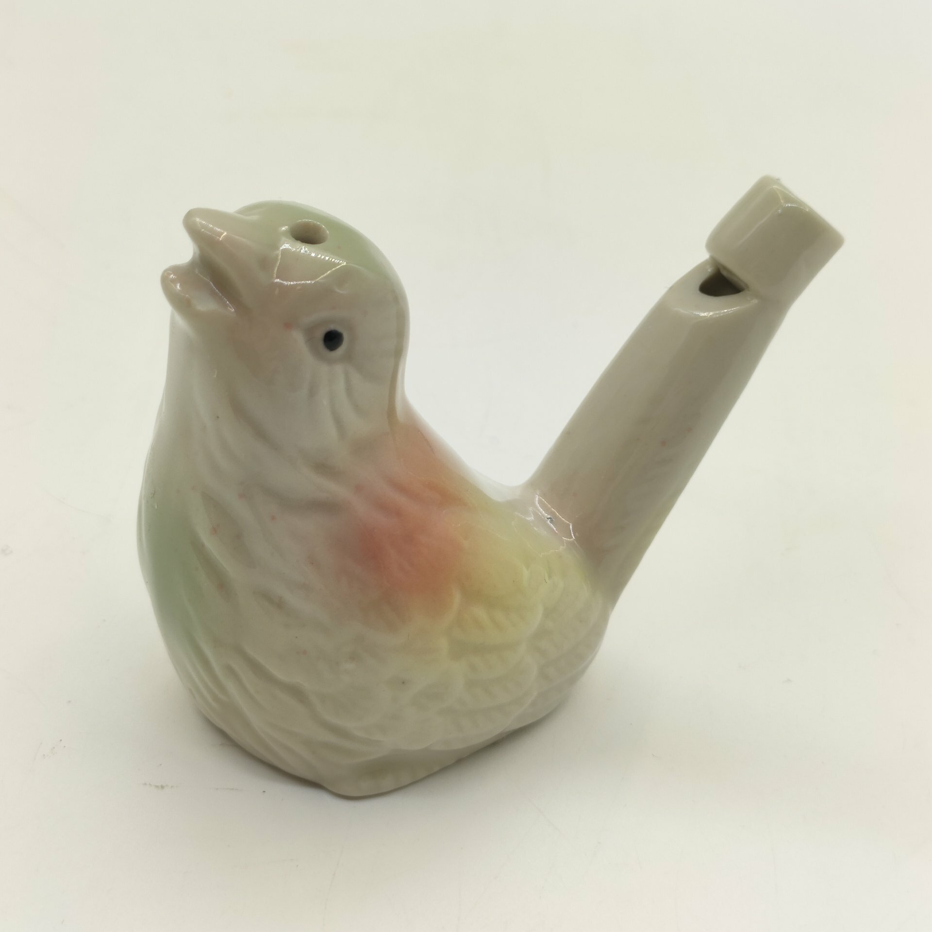 Игрушка-свистулька "Соловей", фарфор, аэрография, роспись, СССР, 1970-1990 гг.