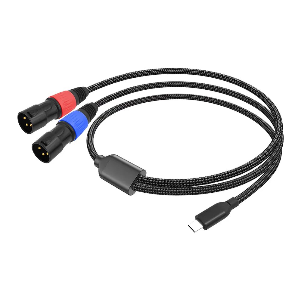 USB-C to Dual XLR Microphone Cable Adapter, Professional Audio Cable for Studio Recording