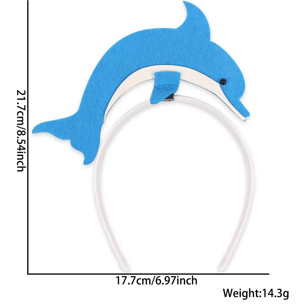 Пластиковые повязки на голову акула-русалка для девочек Голубой, Dolphin