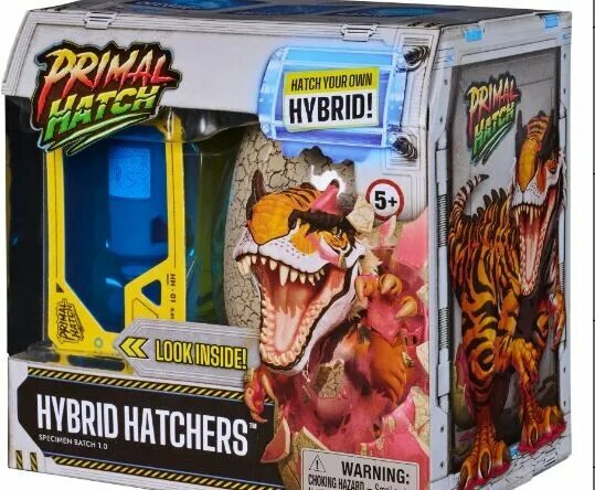 Мир юрского периода Spin Master Jurassic World Primal Hatch Tyrannosaurus Eggs / интерактивная игрушка-динозавр в яйце для детей, Включает более 100 звуков и интерактивных функций