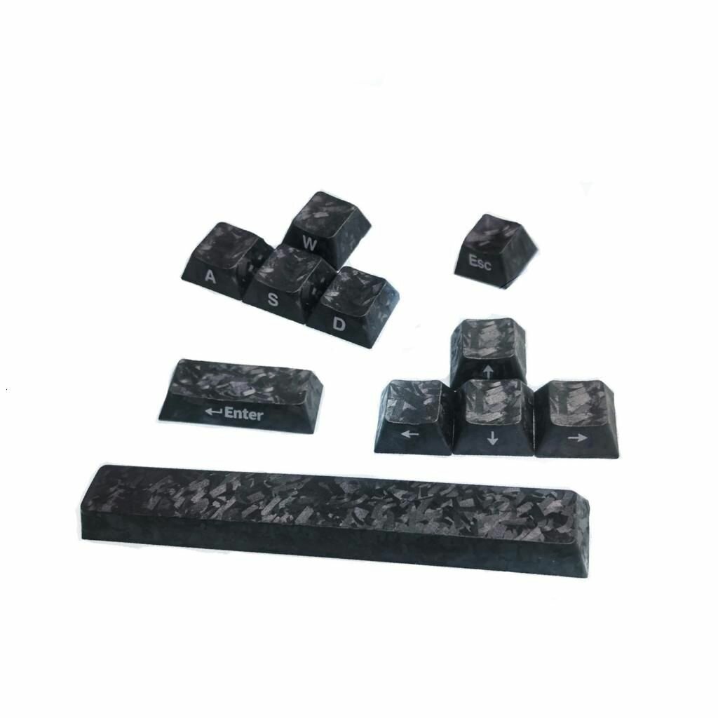 Углеродные кейкапы для механических клавиатур, Черный - Углеродное волокно