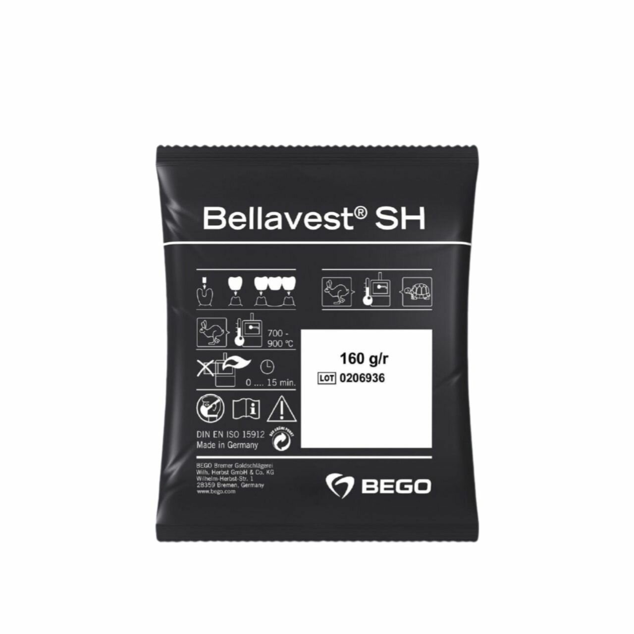 Масса паковочная для изготовления зубных протезов Bellavest SH, BEGO, 80 x 160 г