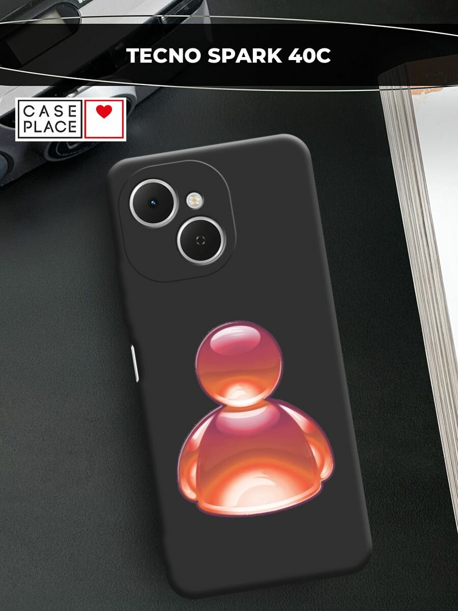 Чехол на Tecno Spark 40C / Текно Спарк 40C с принтом Оранжевая иконка человека