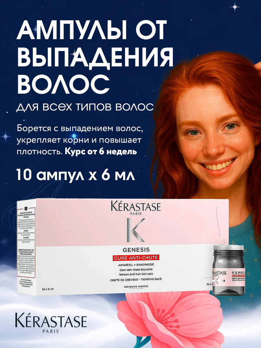 Kerastase Genesis Cure Anti-chute 10*6 мл интенсивный курс-уход против выпадения волос, франция