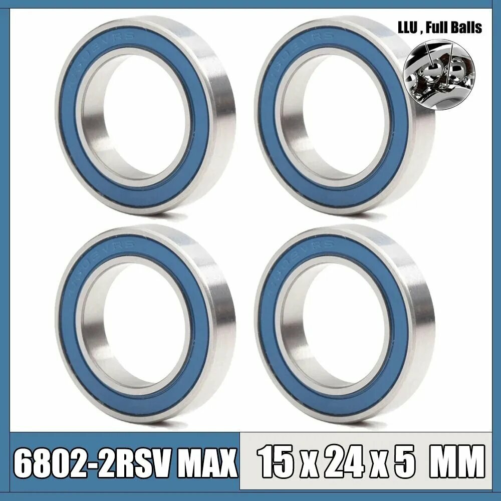 Подшипников 6802 2RSV MAX 15x24x5 mm ремкомплект для велосипедных пивотов 6802LLU 4 шт.