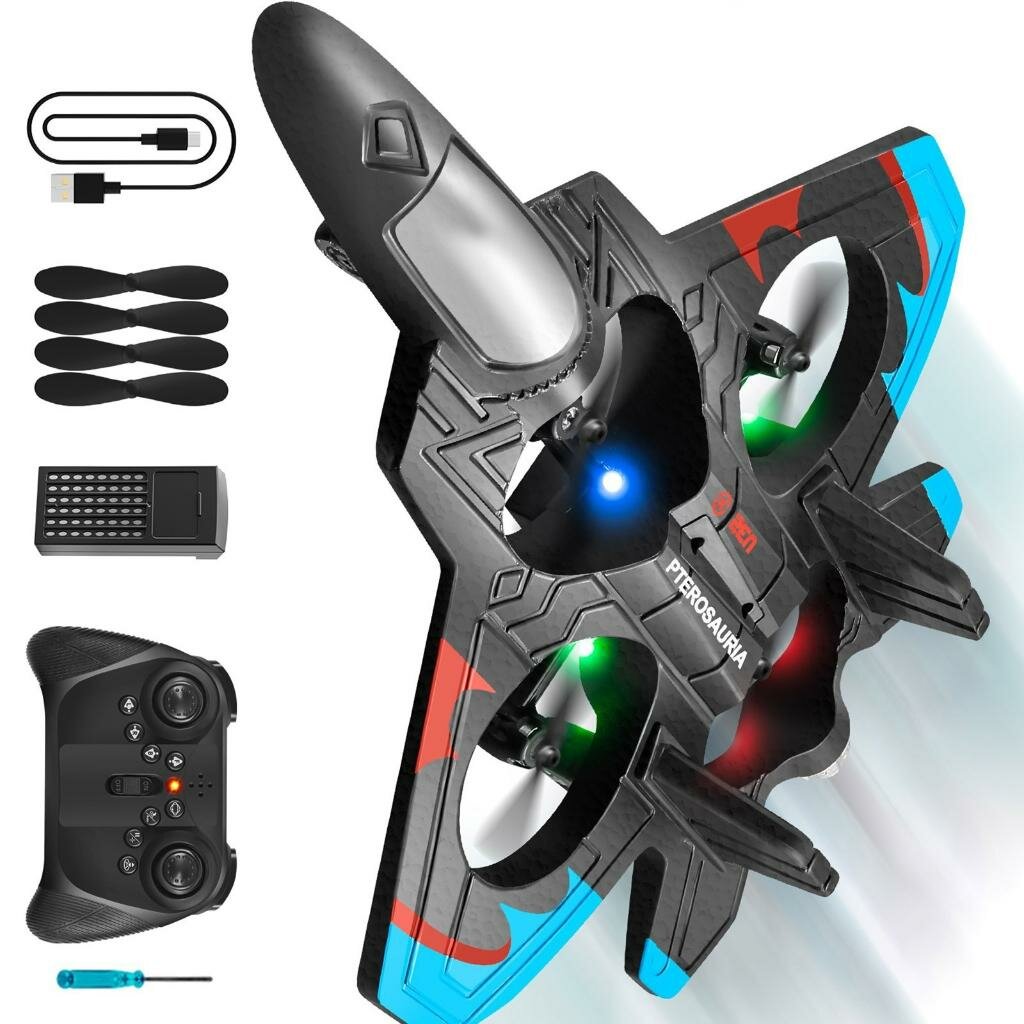 Дистанционный истребитель-фом-джет с LED-подсветкой, одна батарейка