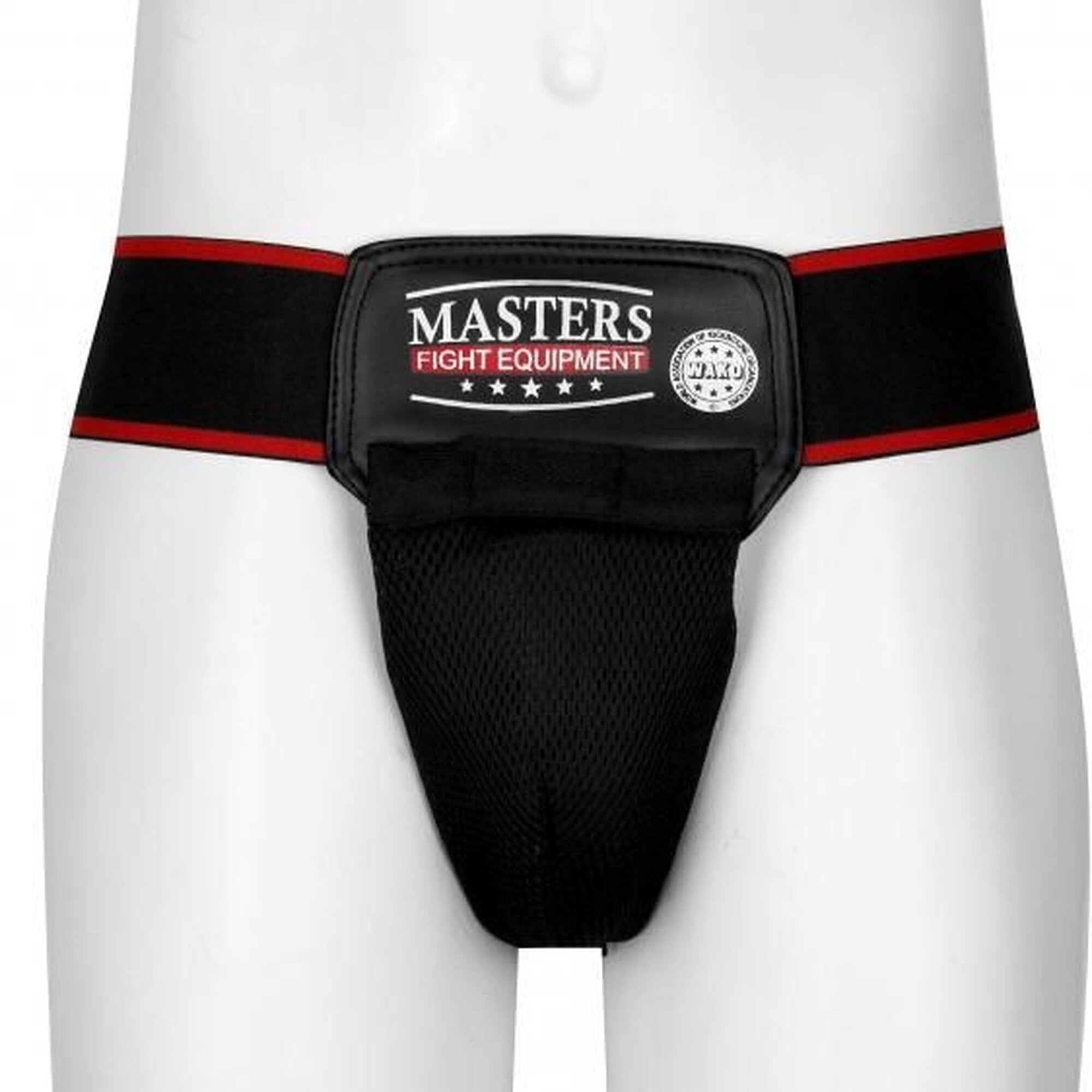 Masters Fight Equipment Мужской суспензор S-202W (WAKO APPROVED), Decathlon, Цвет: Черный / Красный, Размер: XL