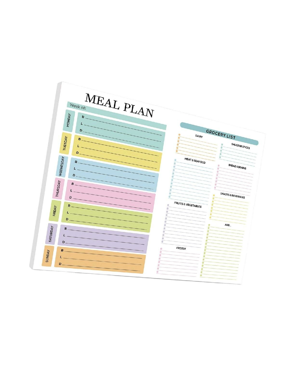 Магнитный блокнот для еженедельного планирования питания на 52 листа для постановки еженедельных целей