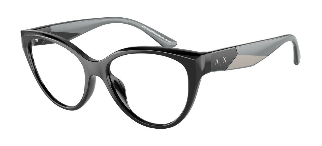 Оправа Armani Exchange AX 3096U 8158, кошачий глаз, пластик, серая, салфетка и футляр в комплекте