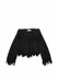 Топ Matieres Fecales Fringed long-sleeve top, размер 40, черный