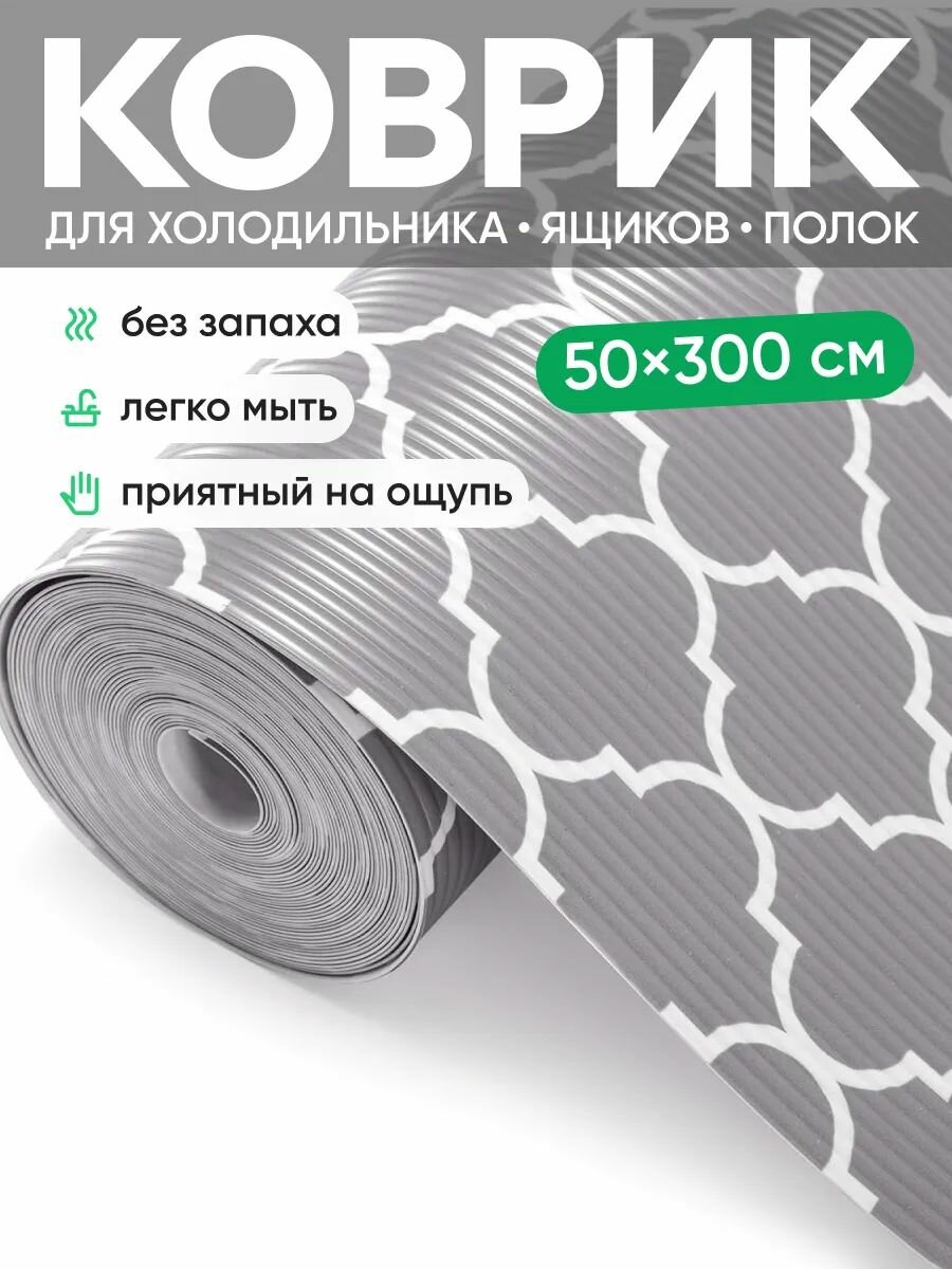 Коврик в кухонный ящик холодильник в рулоне противоскользящий