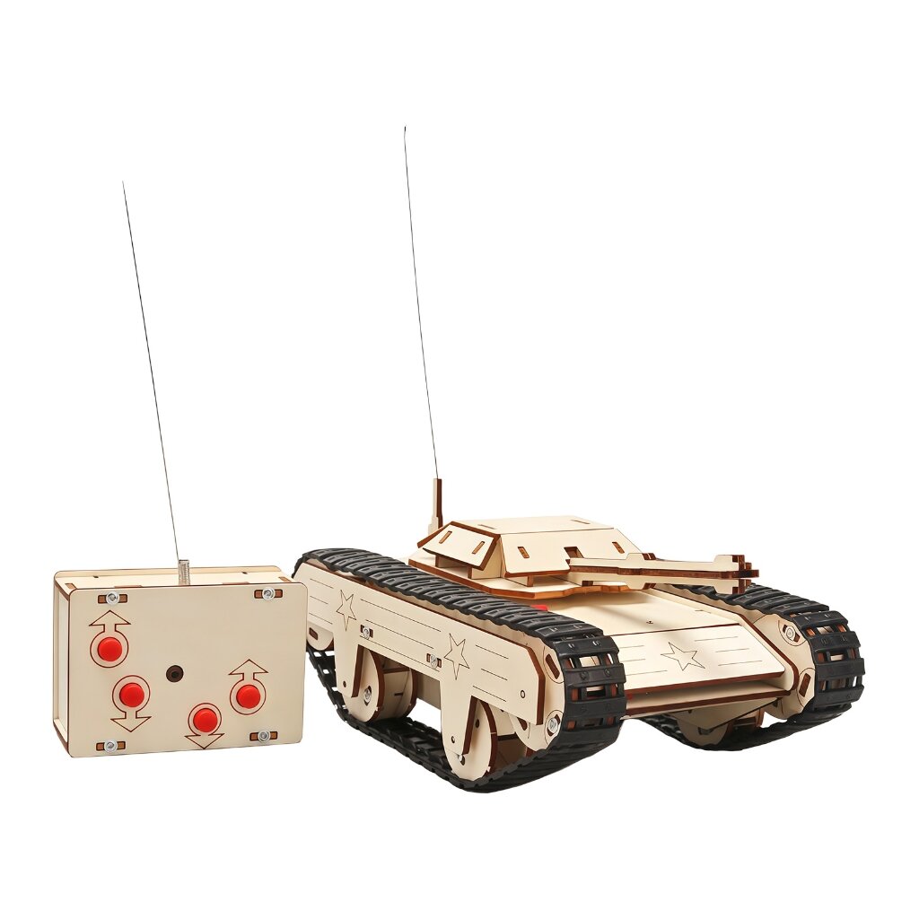 Деревянные Комплекты Для Сборки Танков С Дистанционным Управлением Игрушечный Строительный Блок Образовательный STEM Science Project Игрушка Для Обучения Детей