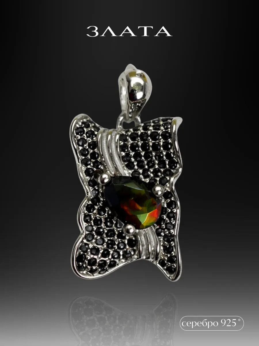 Подвеска для серег, 925 проба, опал, шпинель