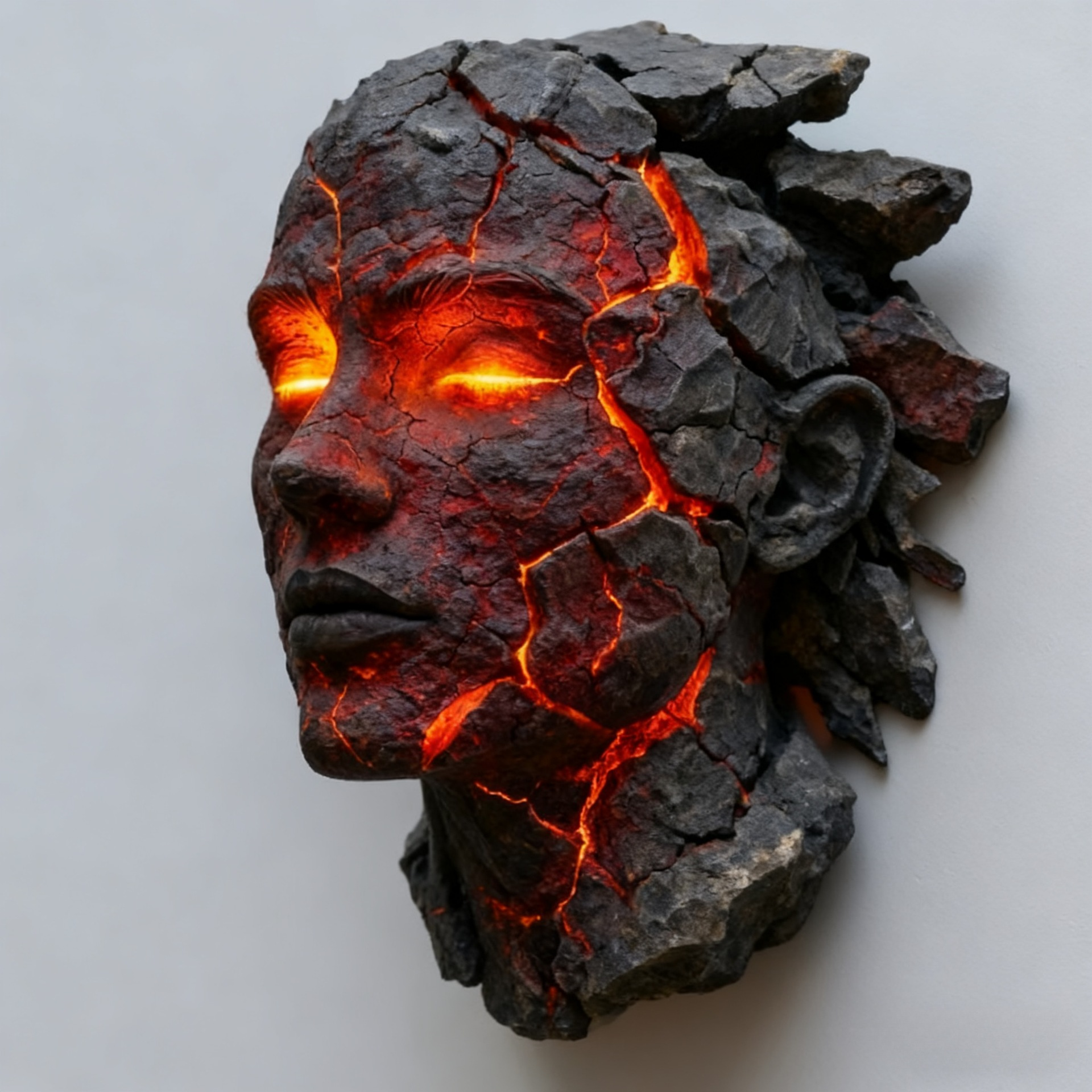 Cracked Soul Wall Light Разбитая душа Настенный светильник, смола, черное