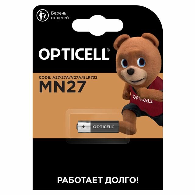 Батарейка OPTICELL 12В алкалиновая MN27 1шт