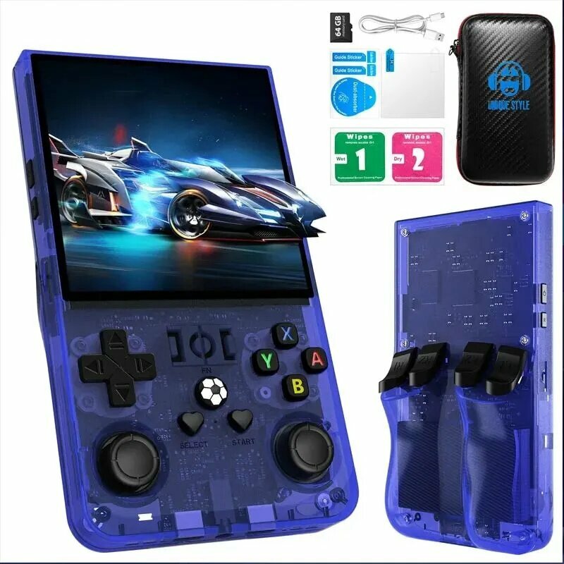 R36Max Game Console, 4-дюймовый IPS-экран, Linux-система, портативный карманный видеоплеер, ретро-карманный игровой консоль для детей.