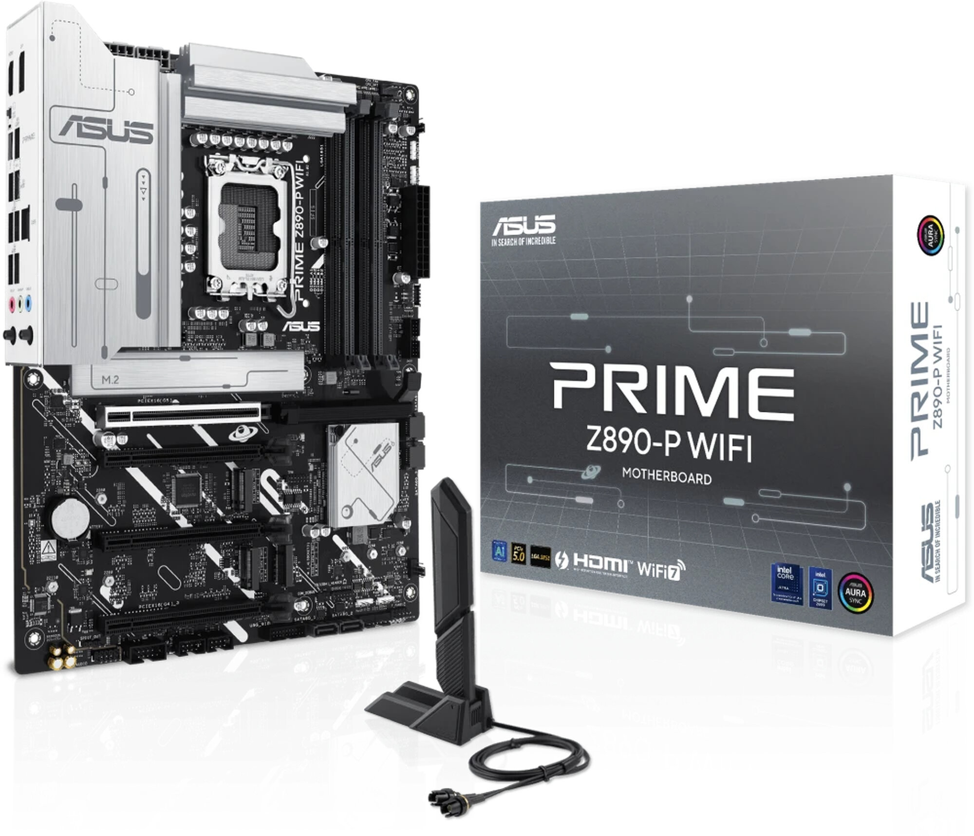 Материнская плата ASUS PRIME Z890-P WIFI (LGA1851/Z890/4xDDR5/4xPCI-Ex16/4xPCI-Ex1/4xM.2/SB/GLAN/WI-FI/BT/DP/HDMI/ATX)