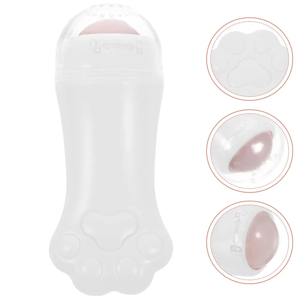 Ролик массажный с белым розовым кварцем для домашнего ухода за лицом