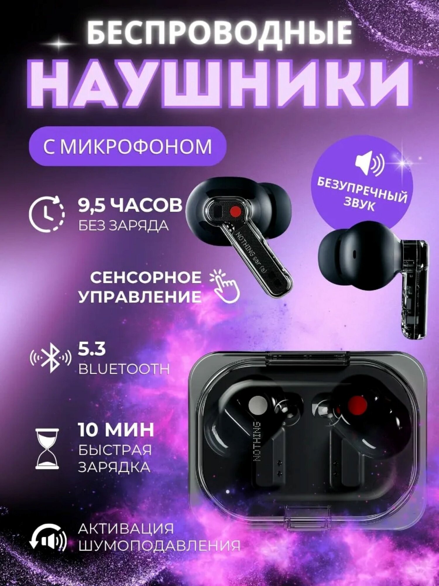 Беспроводные наушники Nothing Ear (a) (B162), чёрный (Black)