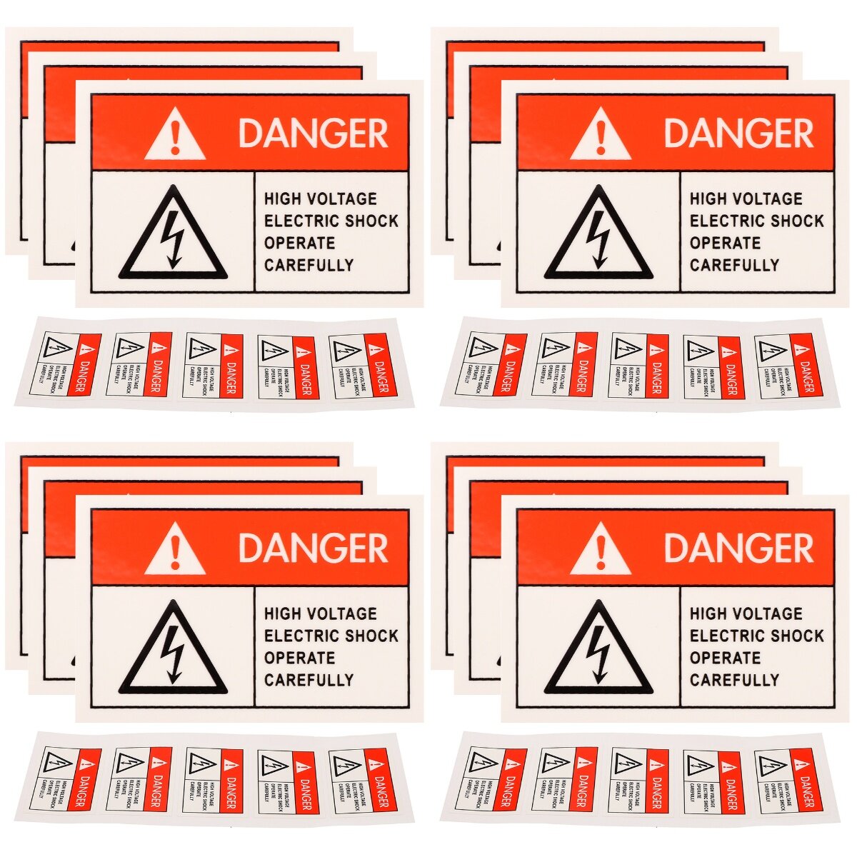 Предупреждающие наклейки с надписями высокой опасности поражения электрическим током из пэт для маркировки электрощитов