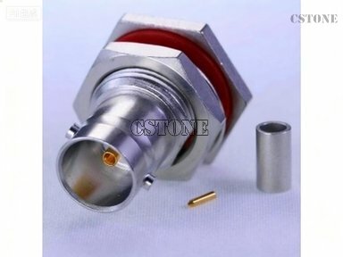 BNC гнездо обжим переборочный, IP67 сопряжённый, для RG179; 1GHz VSWR1.2 & 2Ghz VSWR1.3