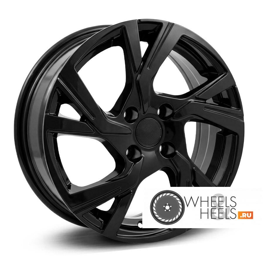 Диск автомобильный литой RST R075 15x6 4x100 et46 dia54.1 Черный глянцевый