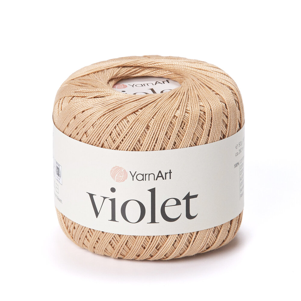Пряжа для вязания YarnArt Violet 5529 песочный 2 шт 50 гр/282 м 100% мерсеризованный хлопок