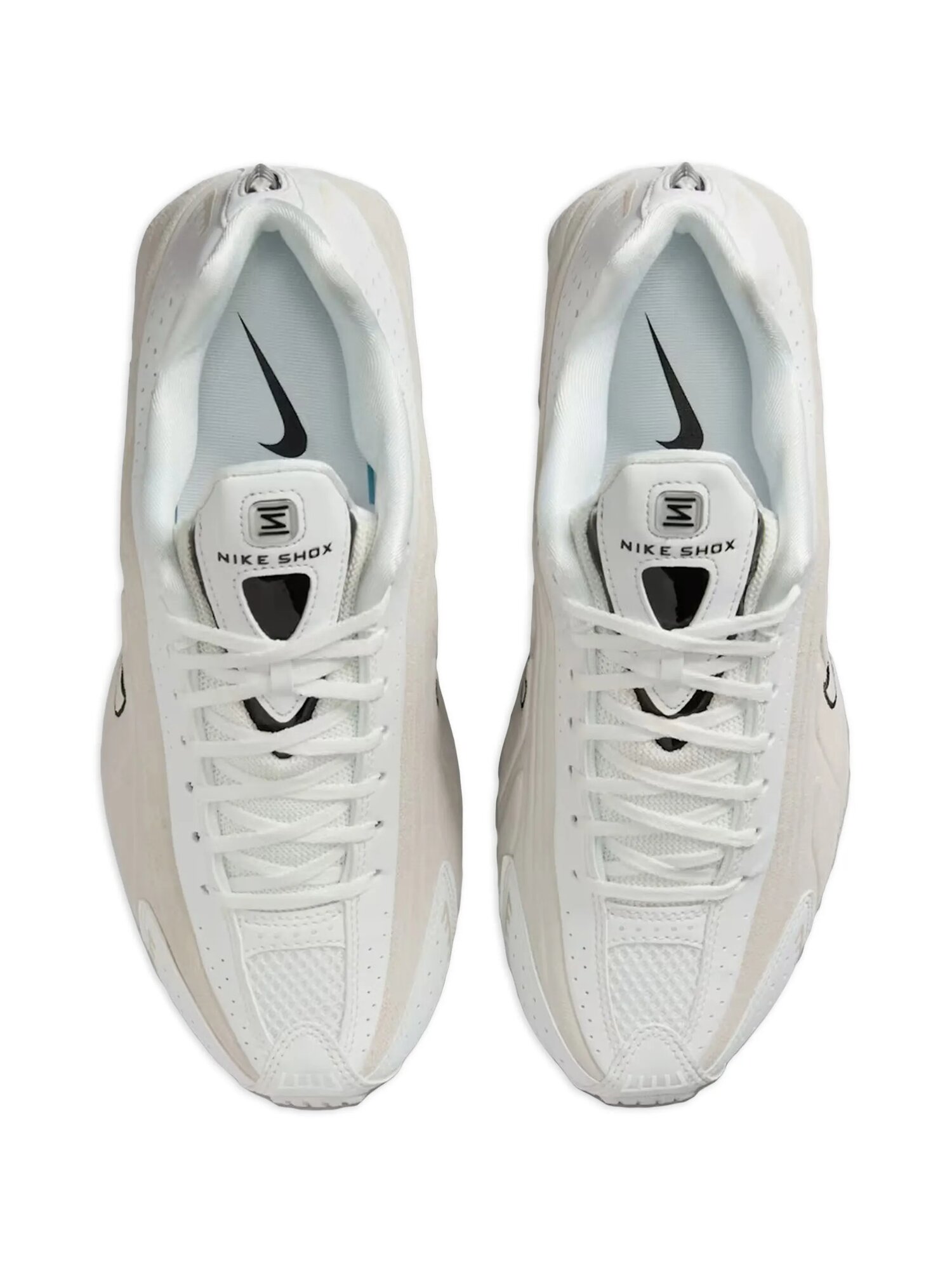 Кроссовки NIKE Shox R4, размер 7.5 US, бежевый/белый — фото 1