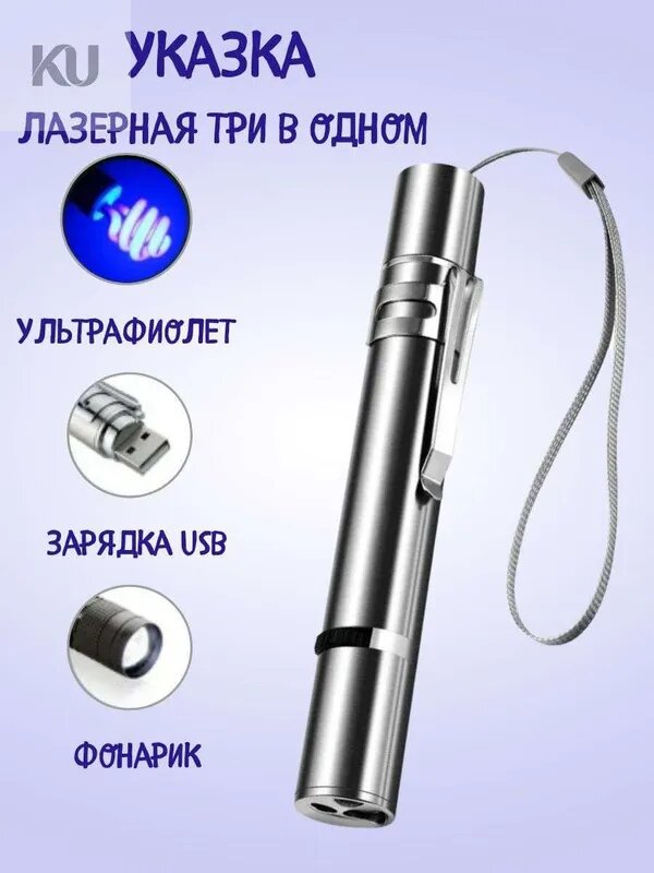 Лазерная указка для кошек и собак с USB зарядкой и фонариком