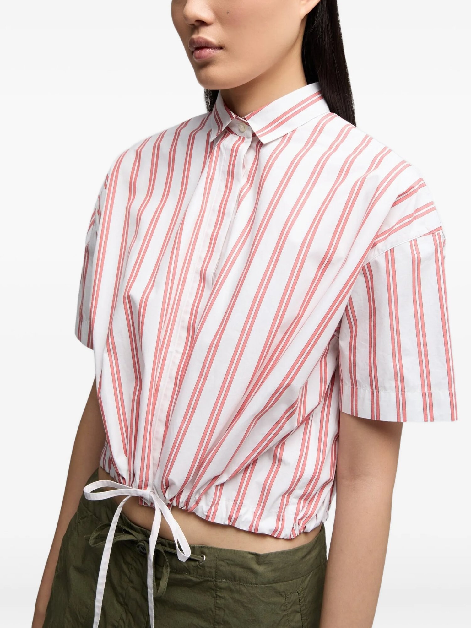 Рубашка Aspesi Striped tie shirt, размер 42, белый — фото 1