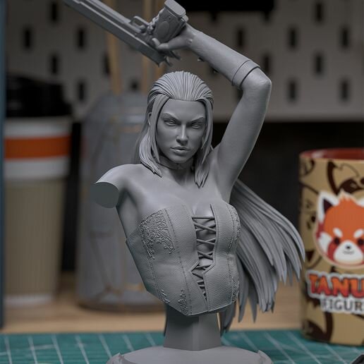 Сборная модель Trish (Devil May Cry), бюст, 183мм для покраски
