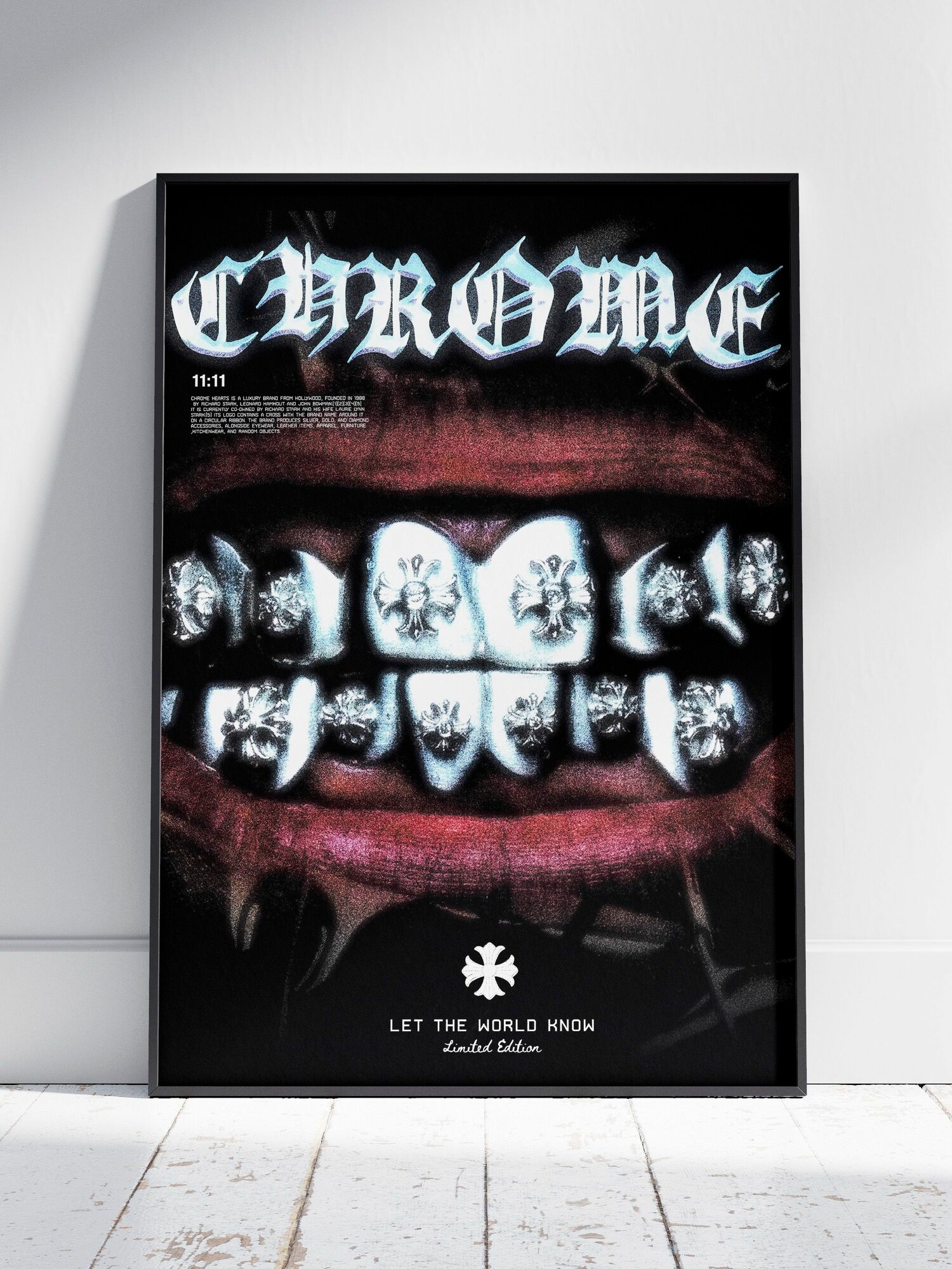 Плакат на стену для интерьера Хром Хартс (Chrome Hearts 5) - Постер по модели, бренду и моде формата A4 (21x30 см)