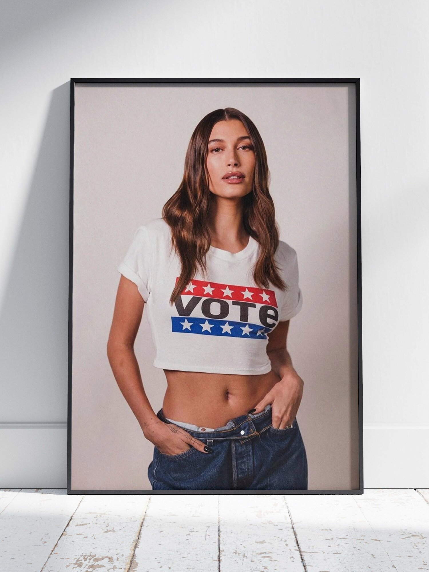 Плакат на стену для интерьера Хейли Бибер (Hailey Bieber 26) - Постер по модели, бренду и моде формата A4 (21x30 см)