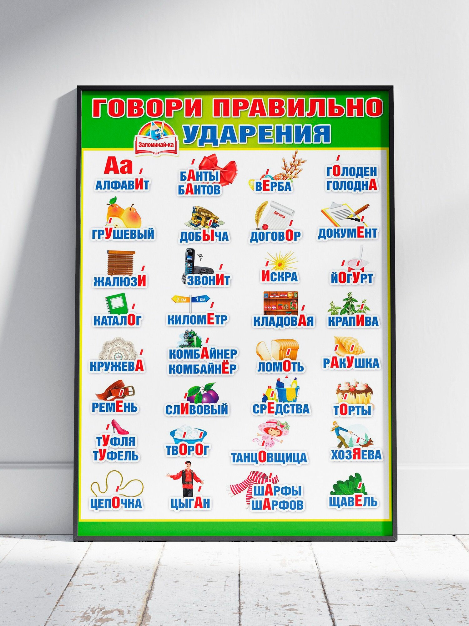 Плакат на стену для интерьера Для Детей (Русский Язык 13) - Постер по обучению формата A4 (21x30 см)