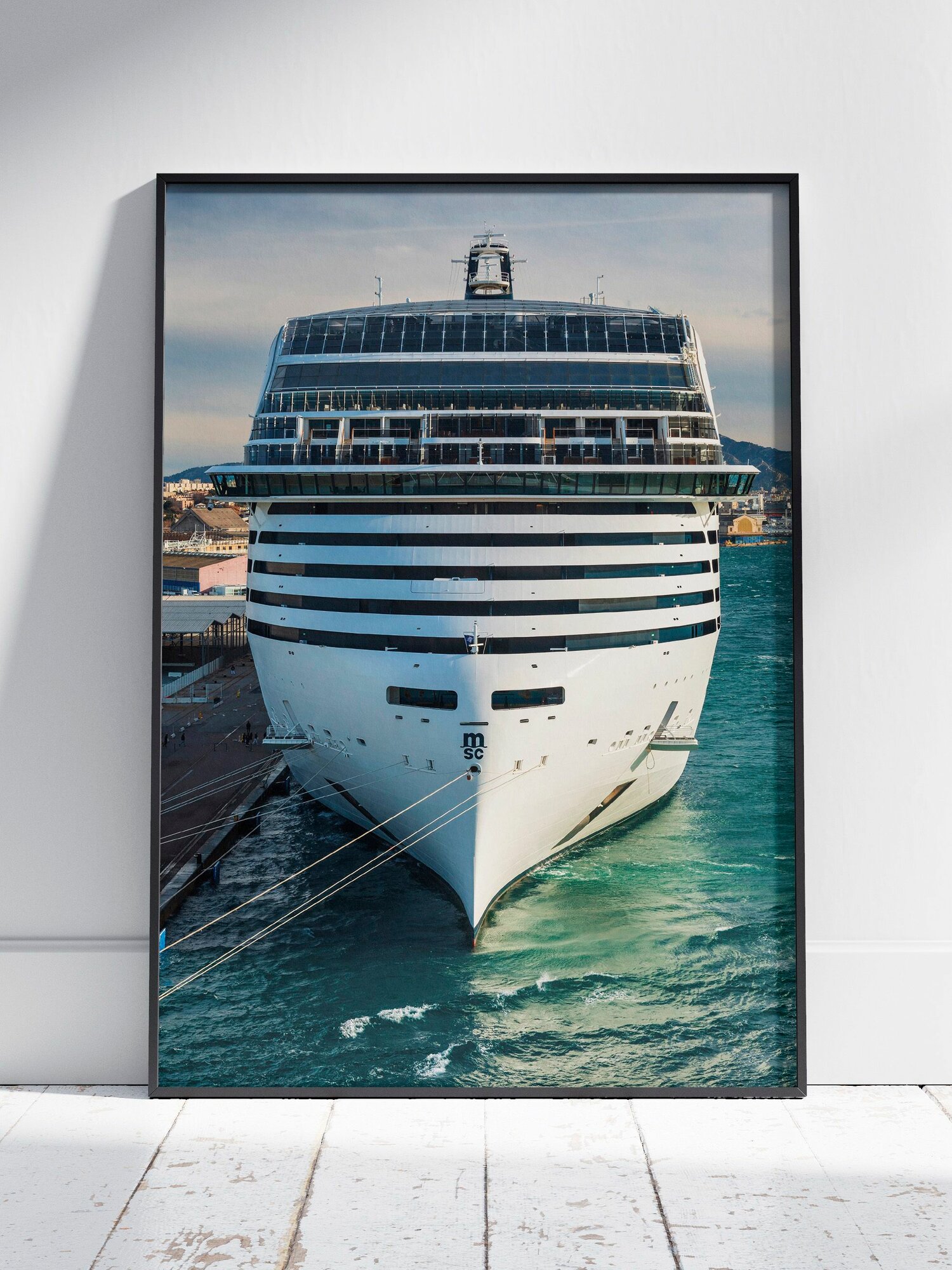 Плакат на стену для интерьера Транспорт и техника (MSC Ворлд Европа - MSC World Europa 2) - Постер по машине формата A4 (21x30 см)