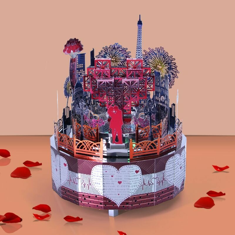 Металлическая сборная модель / музыкальная шкатулка, MicroWorld "любовники", соберите сами, 3D пазл / головоломка конструктор для малышей, подарок для девочки