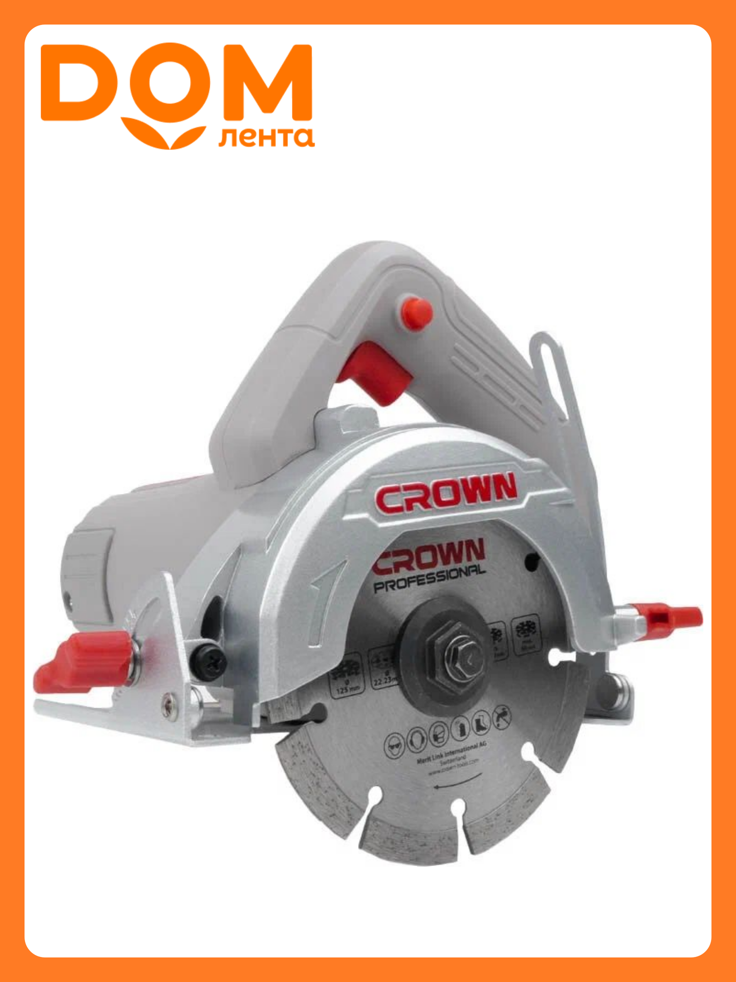 Пила плиткорез алмазная электрическая CROWN CT15228-125T-W 1300 Вт