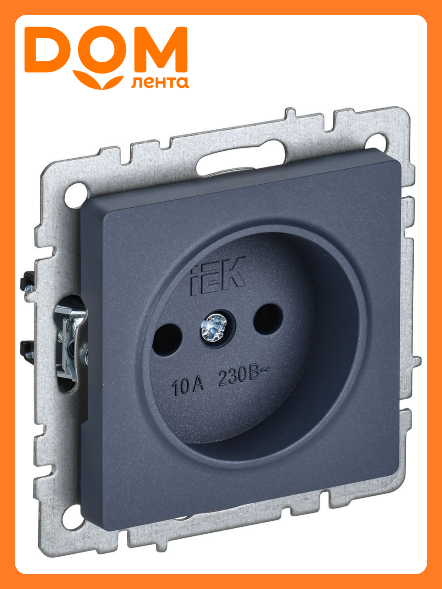 Розетка IEK BRITE РС10-1-0-БрМ, открытая установка, IP20, пластик, цвет зеленый