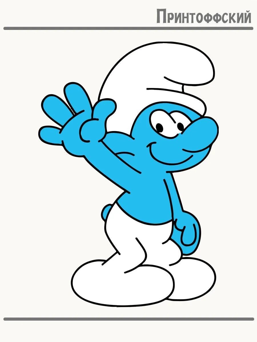 Термонаклейка для одежды и аксессуаров DTF-печать Смурфики/Smurfs
