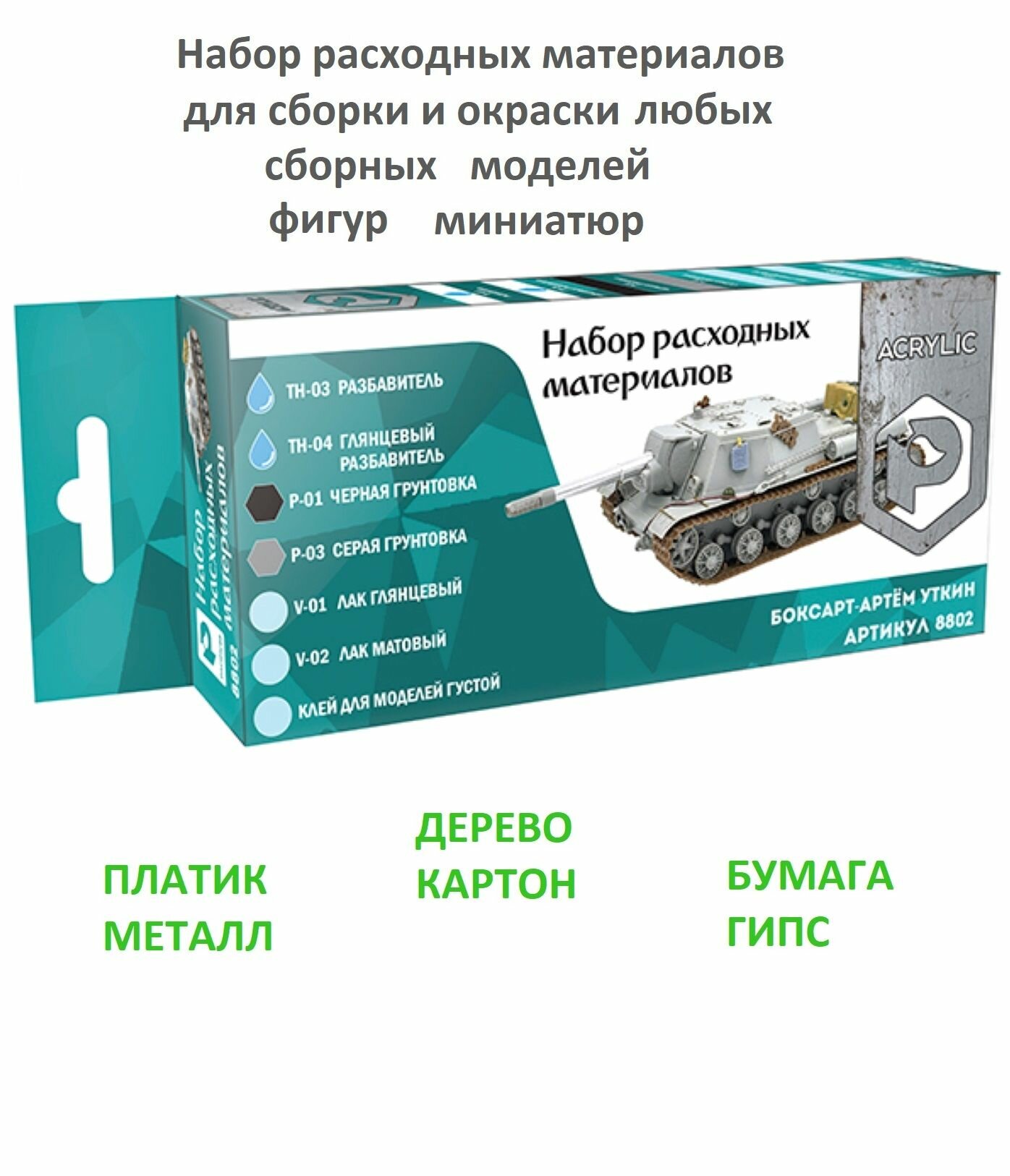Набор Грунтовки Разбавители Лаки для окраски 7 шт