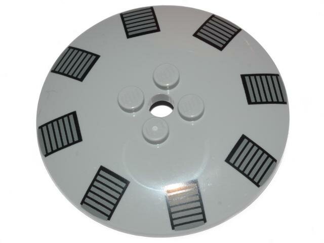 Деталь Lego 44375bpb19 Dish 6 x 6 Inverted (Radar) - Solid Studs with Dark Bluish Gray and Black TIE Bomber Clamps Pattern