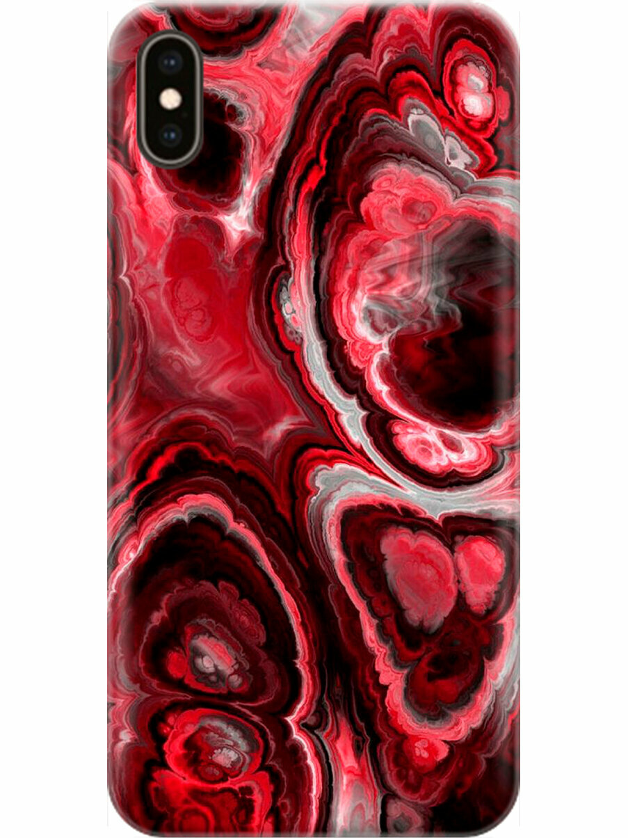 Силиконовый чехол на Apple iPhone XS Max / Эпл Айфон Икс Эс Макс с рисунком "Гранатовые краски"