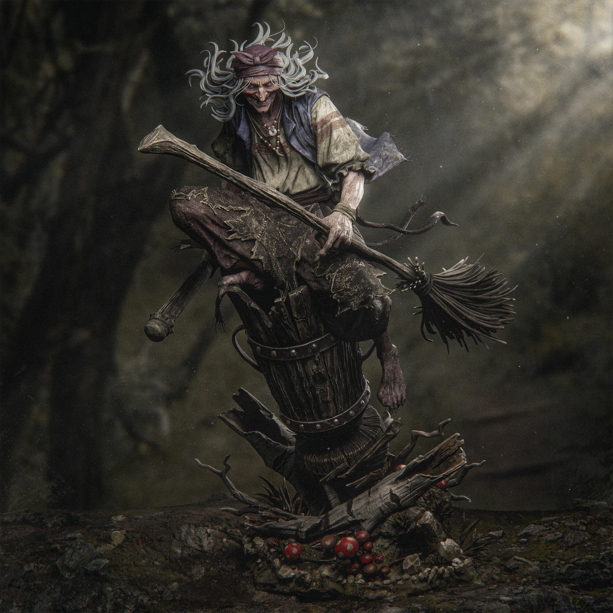 Фигурка для покраски " Баба яга / Baba Yaga " коллекционная 19см