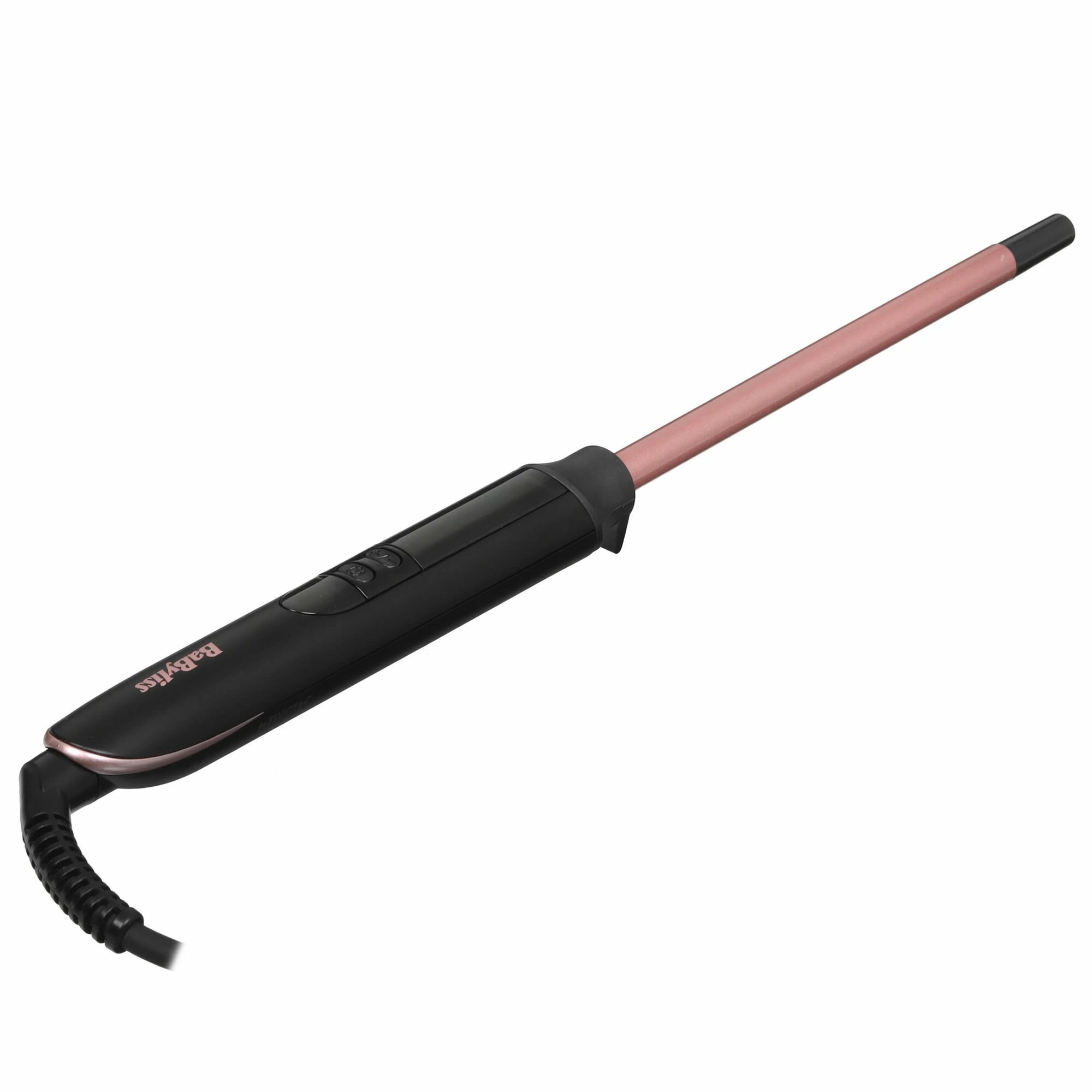 Щипцы BaByliss C449E Curling Wand, 10 мм, кварц-керамическое покрытие, 6 режимов (160-210 C), LED-дисплей, чёрный — фото 1