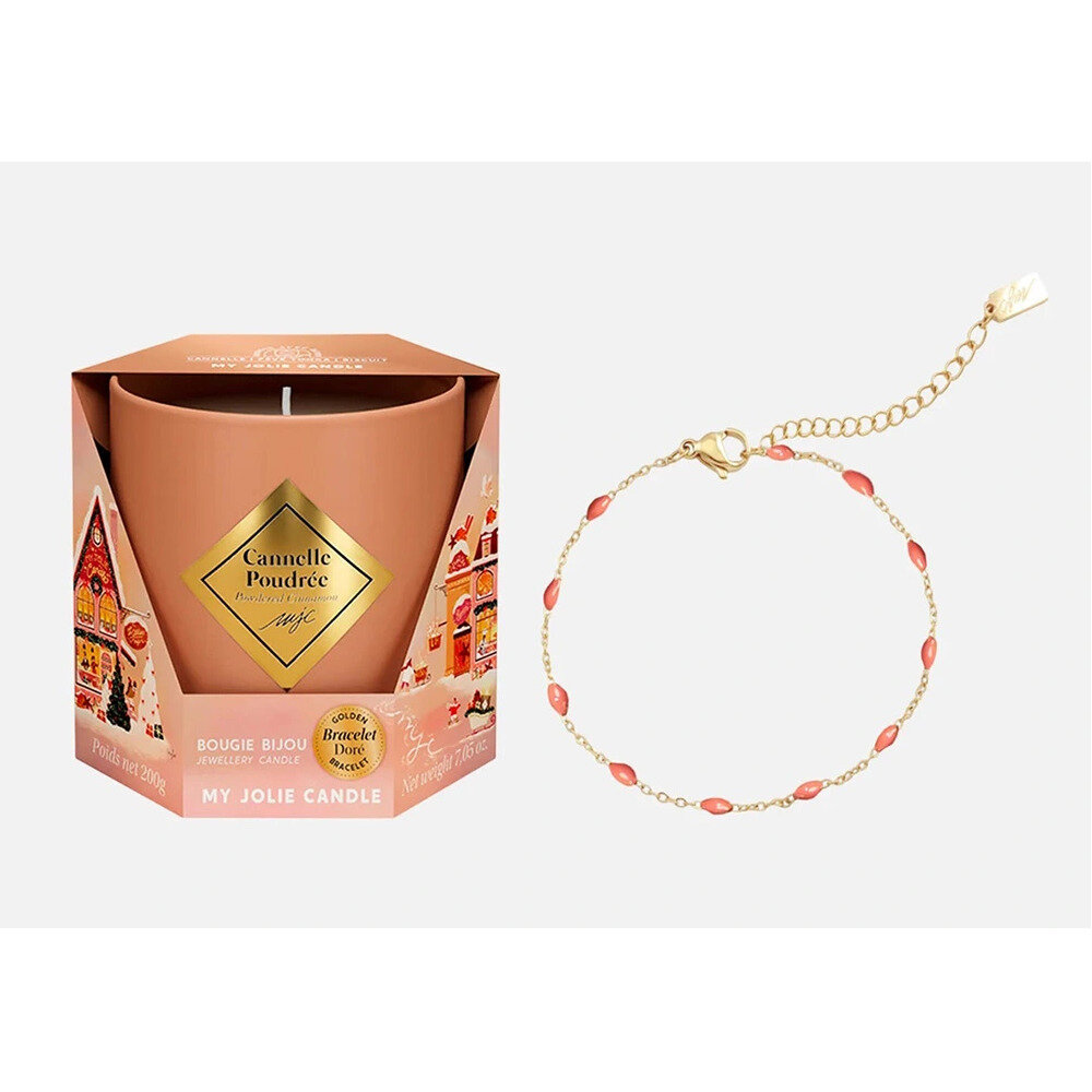 Набор My Jolie Candle Cannelle Poudree аксессуар + свеча 1 гр / Май Джоли Кэндл Каннель Пудре / Пудровая корица