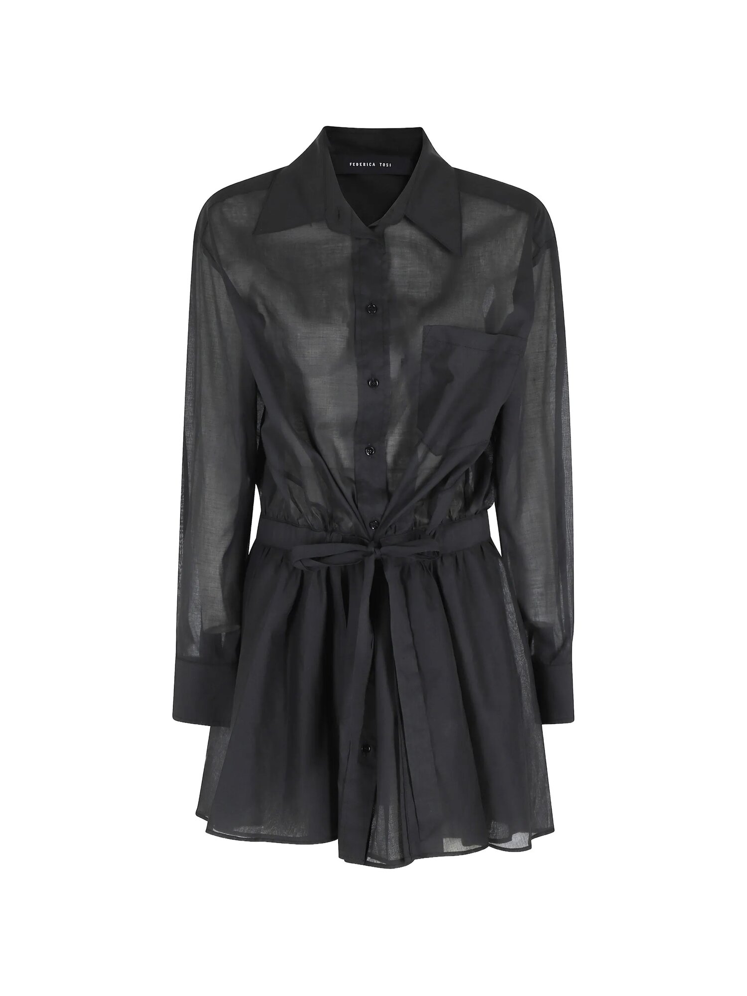 Платье FEDERICA BASSI Drawstring-waist muslin dress