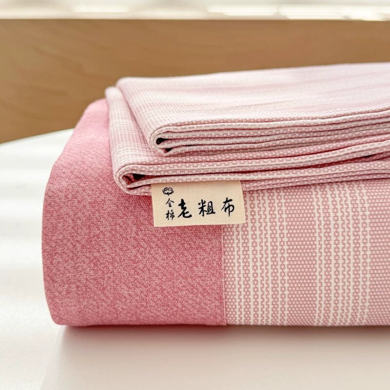 Комплект постельного белья MUJI из 100% хлопка: простыня, наволочка и пододеяльник (3 предмета) для студенческого